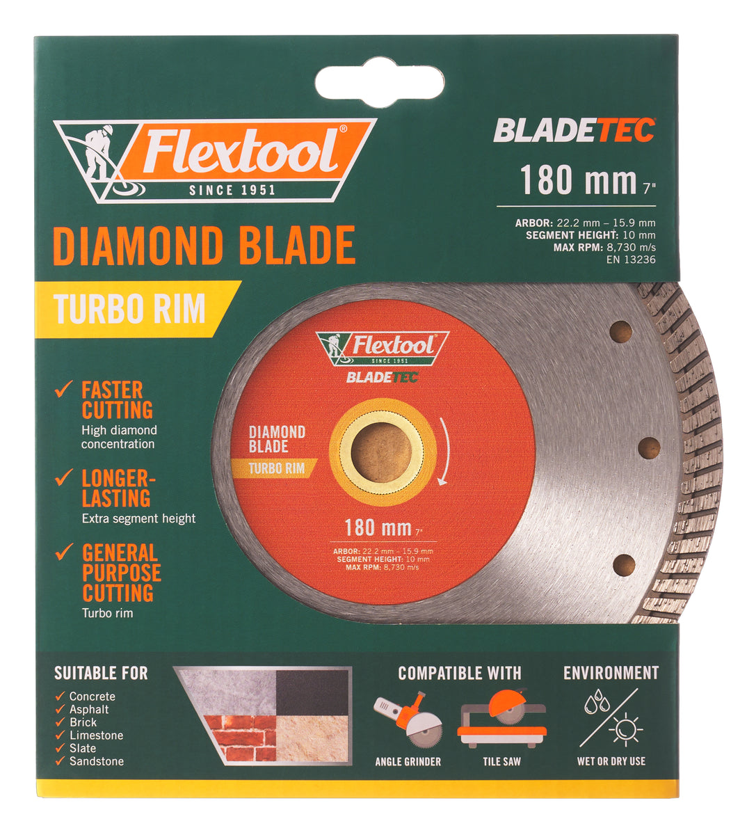Flextool BladeTec Diamond Blade - Turbo 180mm 7" – Madewell Products
