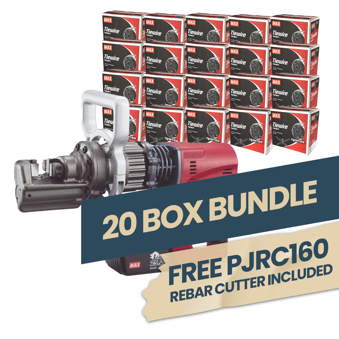 MAX PJRC160-N 'Cordless Brushless Rebar Cutter' 20 Box Bundle Deal (1 ...